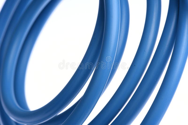 Cables Eléctricos Azules Con El Bloque De Terminales Imagen de archivo ...