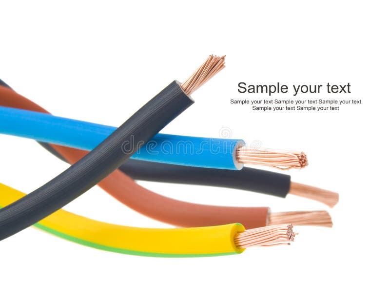Cable eléctrico trifásico imagen de archivo. Imagen de horizontal ...