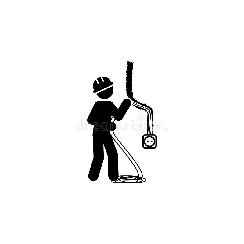 Electric Worker Icon, Cartoon Style Stock Vector - Illustration of ...