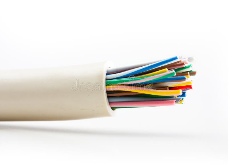 Cable en el fondo blanco imagen de archivo. Imagen de datos - 37601615
