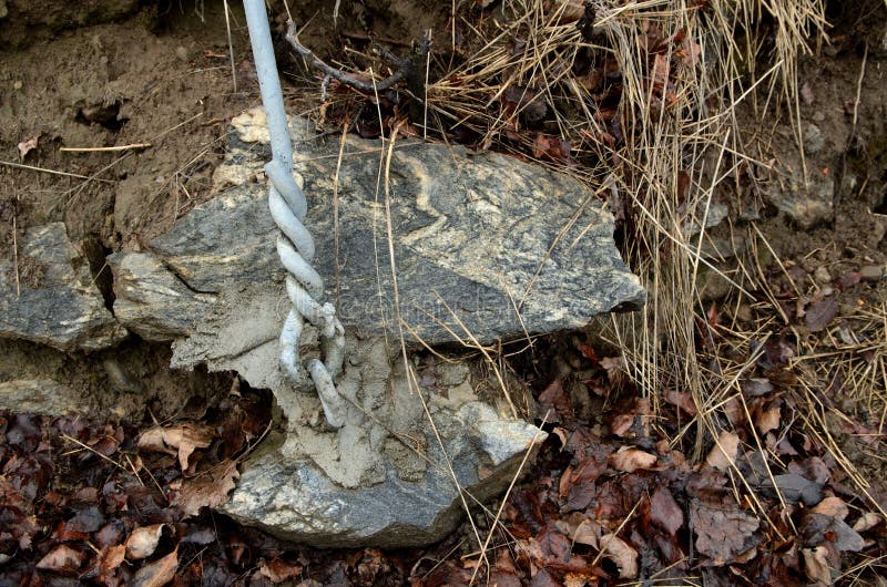Cable braided stock image. Image of hooks, concrete, stone - 36479087