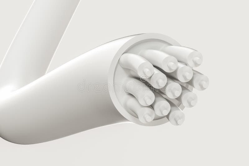 Cable with Extended Core, Electronic Connection Product, 3d Rendering ...