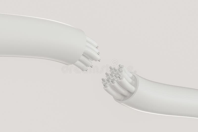 Cable with Extended Core, Electronic Connection Product, 3d Rendering ...