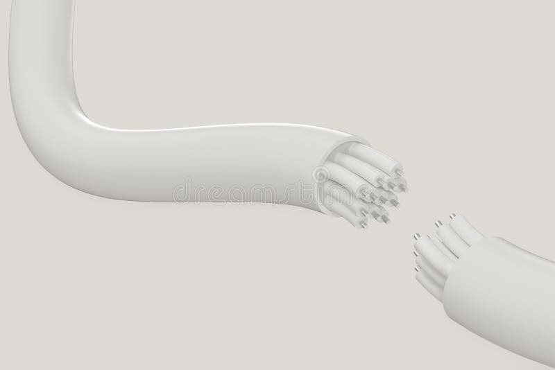 Cable with Extended Core, Electronic Connection Product, 3d Rendering ...