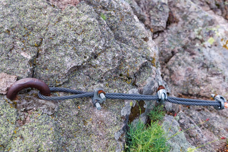 Cable with Fastening with Bolts and Nuts of, Outdoors Stock Photo ...
