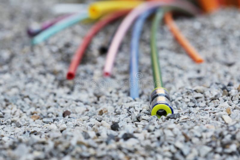 Cable at a Fiber Optic Broadband Construction Site Stock Image - Image ...