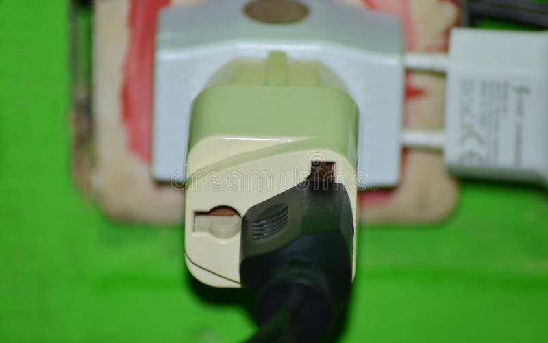 Cable Head and Socket with Adapter Plugged into the Socket Stock Photo ...