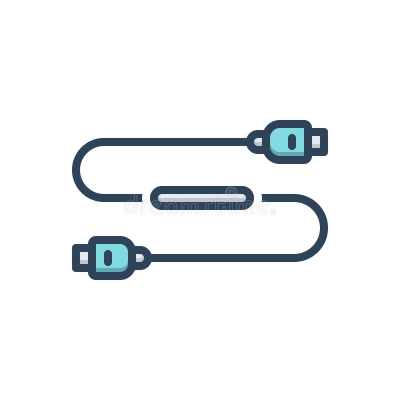 Color Illustration Icon for Cable, Charger and Electric Stock ...