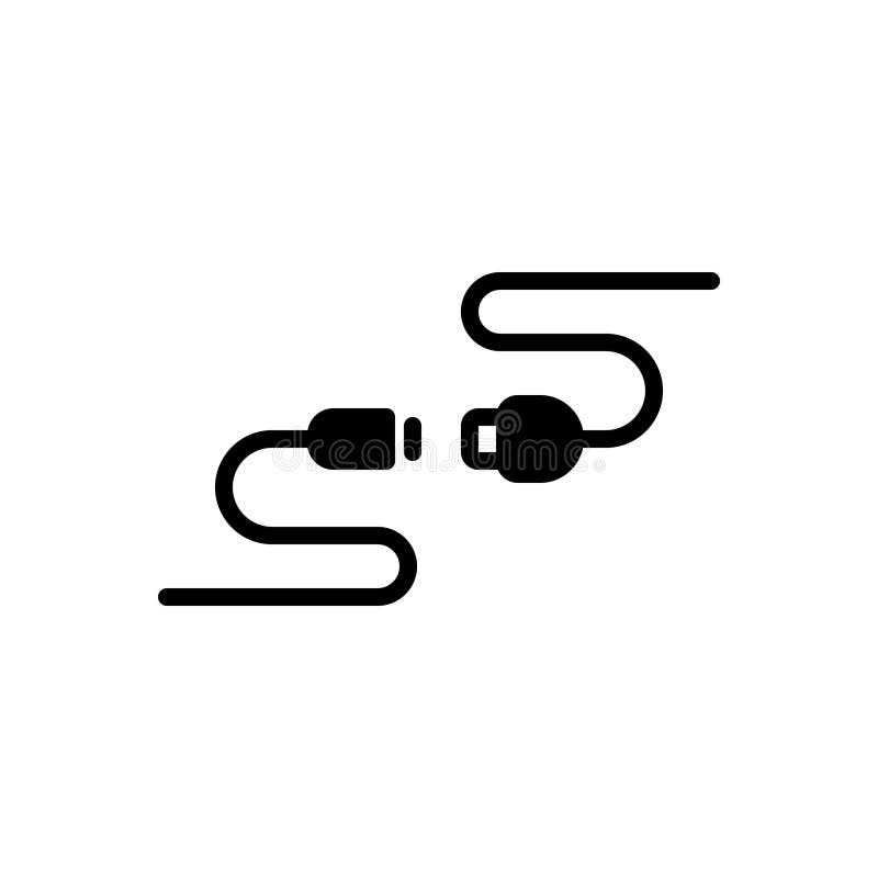 Black Solid Icon for Cable, Power Cord and Connect Stock Vector ...