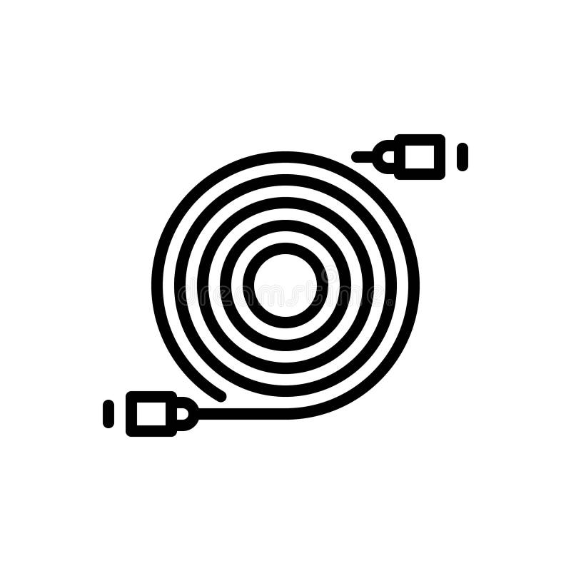 Black Line Icon for Cable, Tether and Plug Stock Vector - Illustration ...