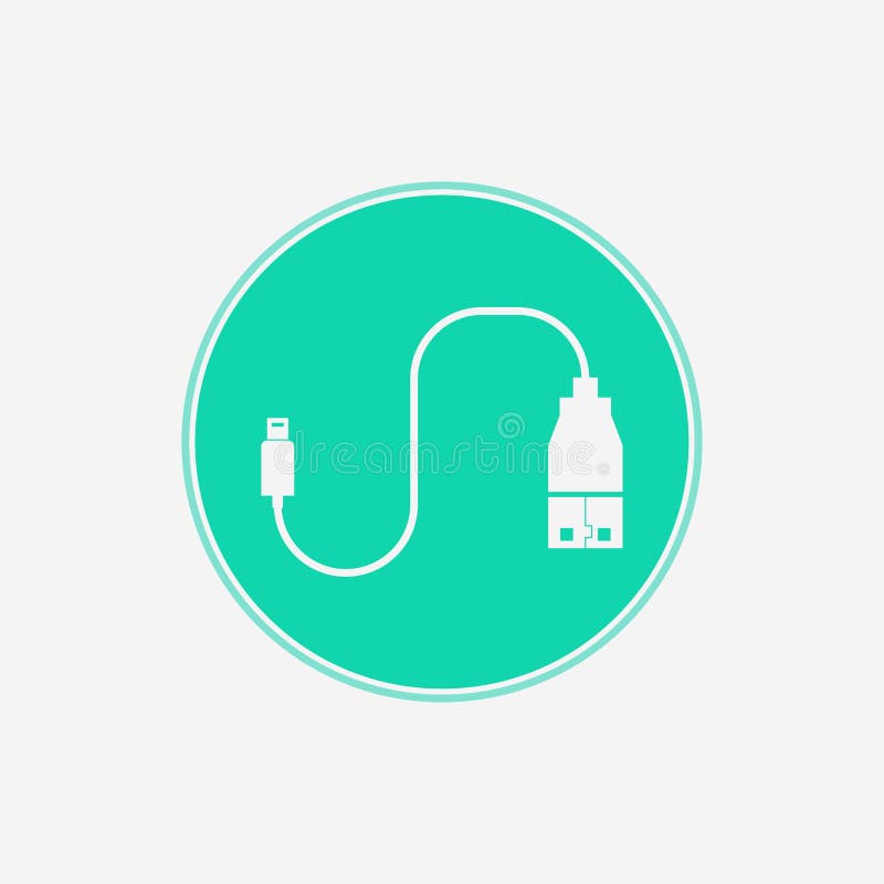 Data Cable Vector Icon Sign Symbol Stock Vector - Illustration of ...