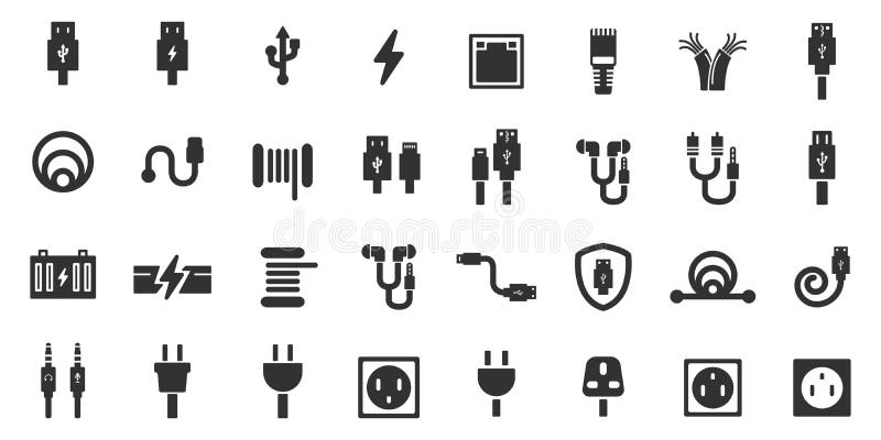 Cable Icons Vector Illustration Stock Vector - Illustration of ...
