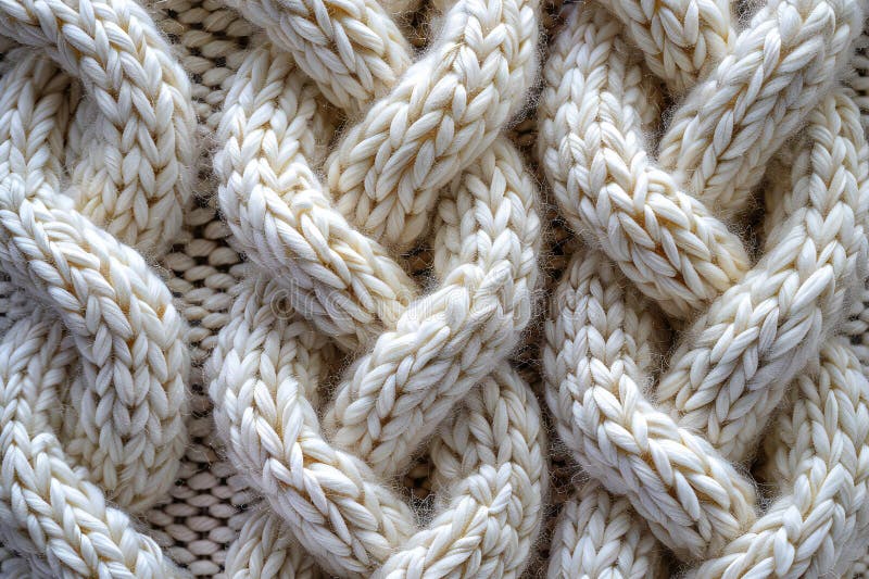 Cable Knit Background with Intricate Patterns in Cream Beige, Perfect ...