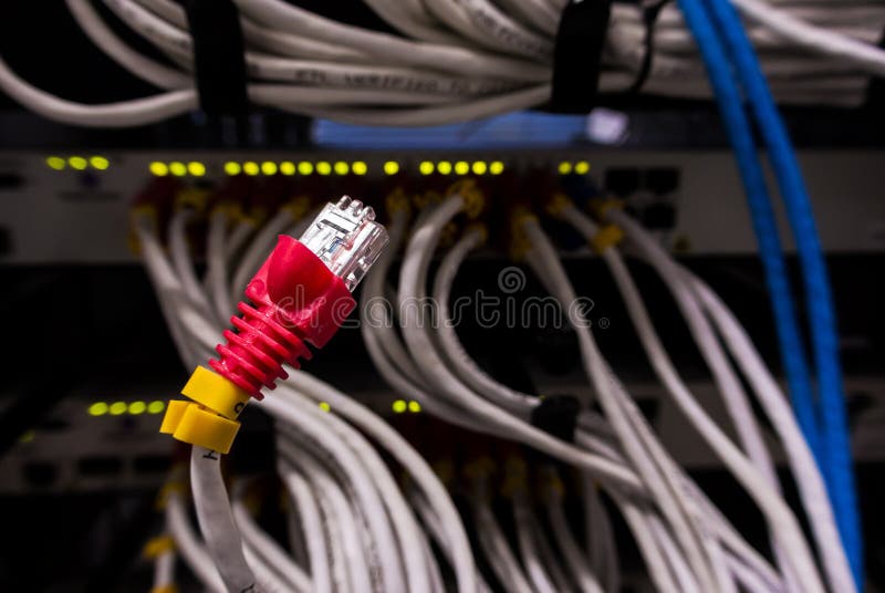 Cable Lan in Computer Server Room Stock Photo - Image of supply, power ...