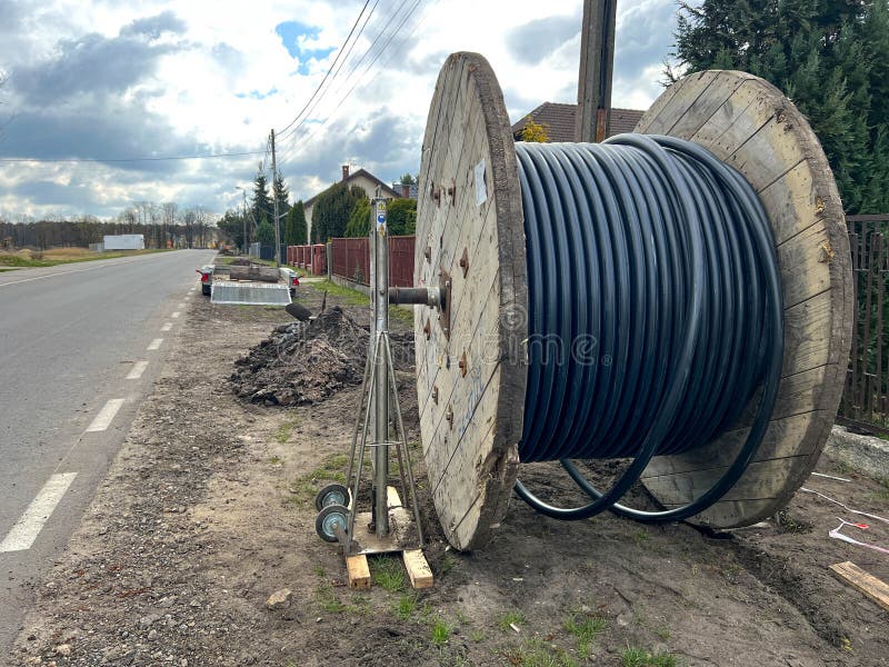 Underground Electrical Wiring Technique by Amateur Technician Stock ...