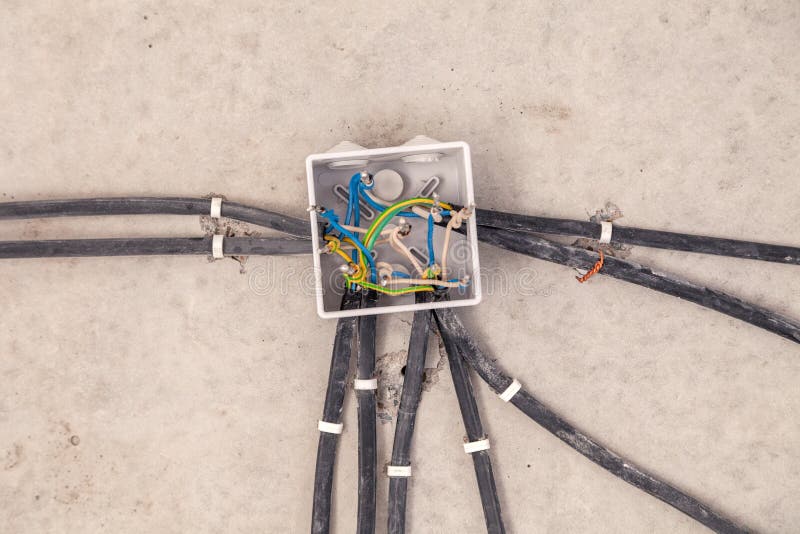 Cable Laying Ceiling. Electrical Wires on Wall. Wiring Replacement ...