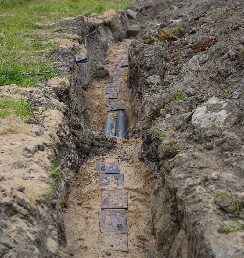 240 Sq Mm DC Cable Laying on Trench Stock Photo - Image of trench ...
