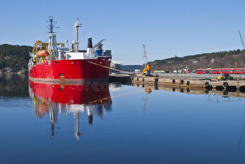 Cable-laying vessel stock photo. Image of transportation - 24004336