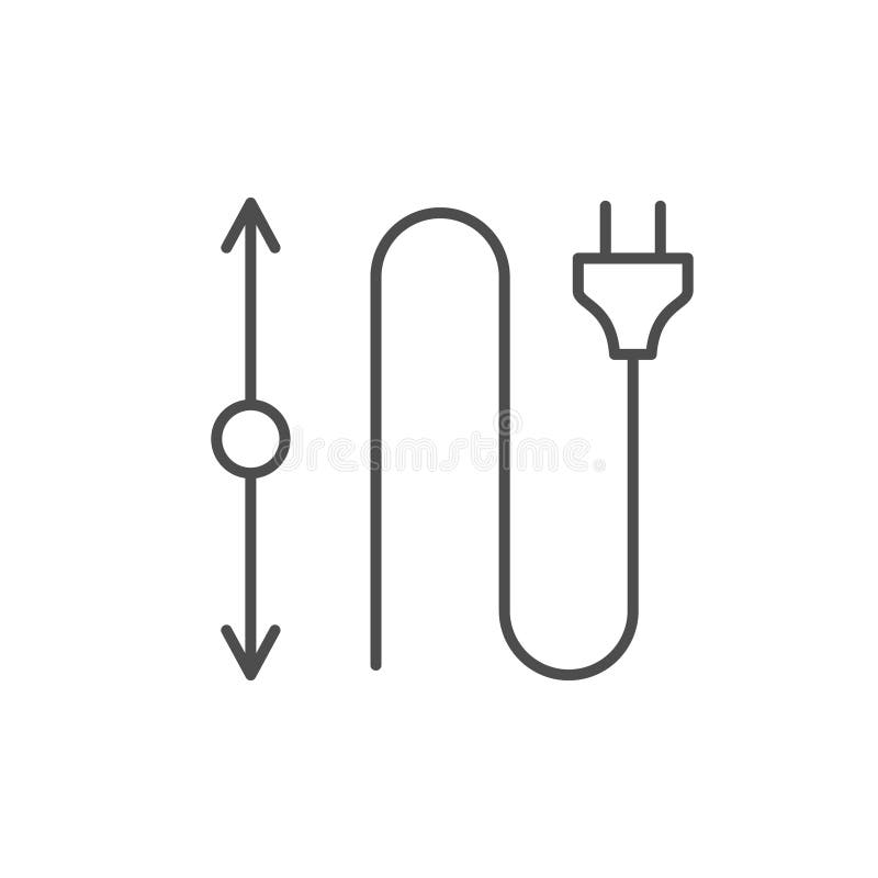 Cable Length Line Outline Icon Stock Vector - Illustration of cable ...