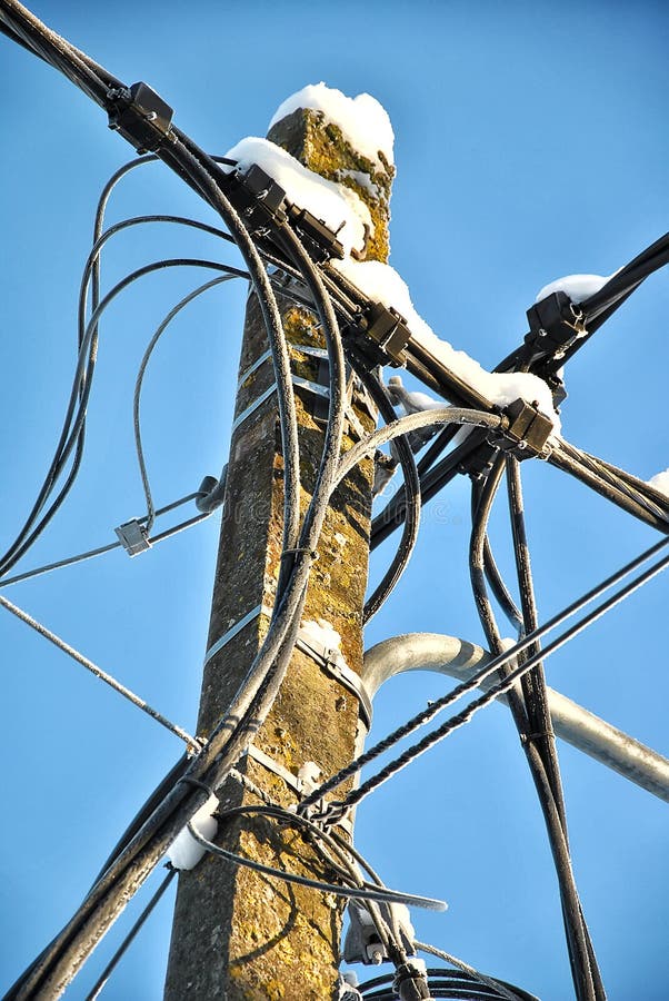 Cable lines stock image. Image of metal, blue, high, industrial - 29818647