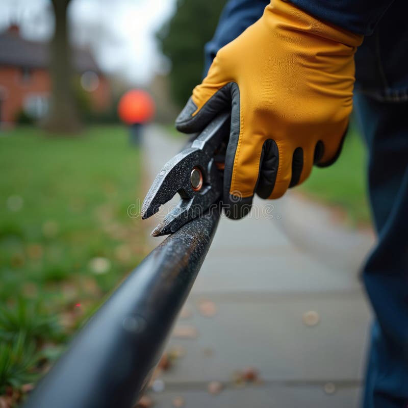 Technician Using Pliers on Black Cable, Generative Ai Stock ...