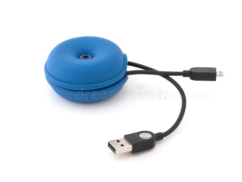 Cable Management. Working Wires, Black Cables Wound into a Coil, a ...