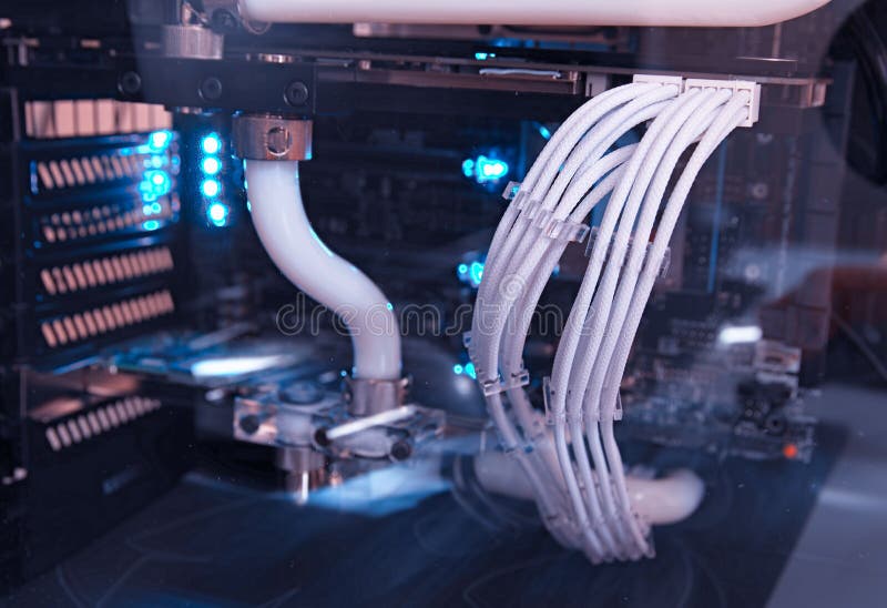 Cable Management Inside Workstation Background Stock Image - Image of ...