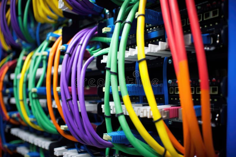 Cable Management Solution in a Populated Server Rack Stock Image ...