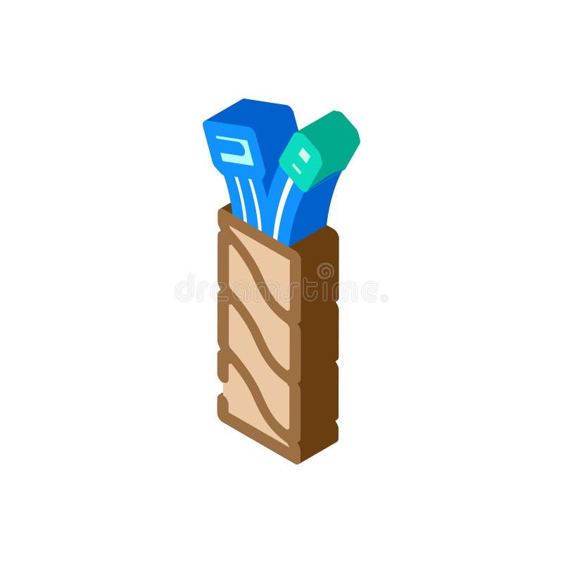 Cable Management System Gaming Rig Isometric Icon Vector Illustration ...