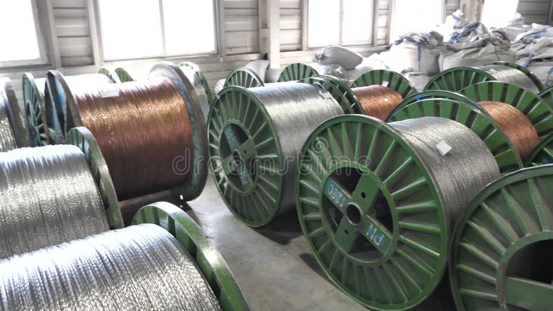 Cable Manufacturing in a Cable Factory Stock Video - Video of movement ...