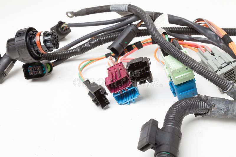 A Cable of Matted Wires of Different Colors with Connectors in the ...