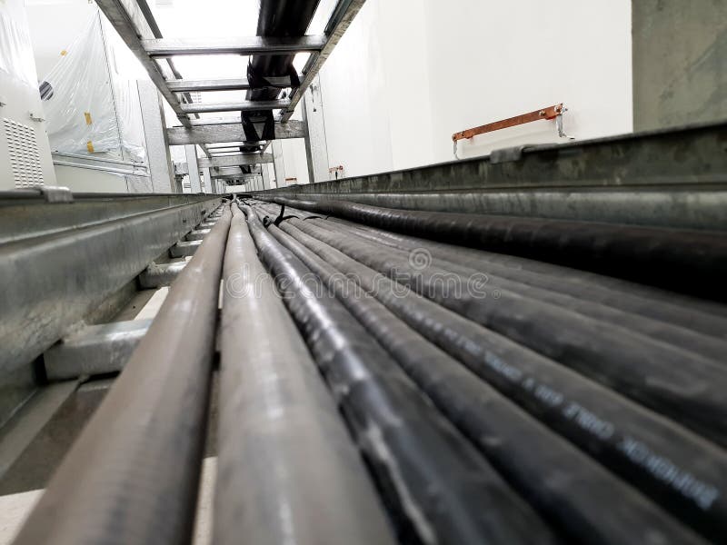 Cable Tray Installation with Grounding Stock Image - Image of group ...