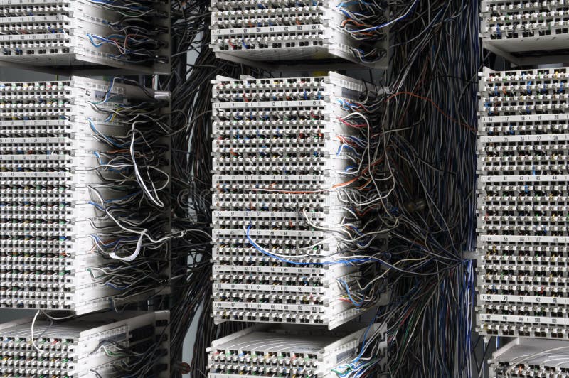 Cable Panel Distribution in Telecommunication Stock Image - Image of ...