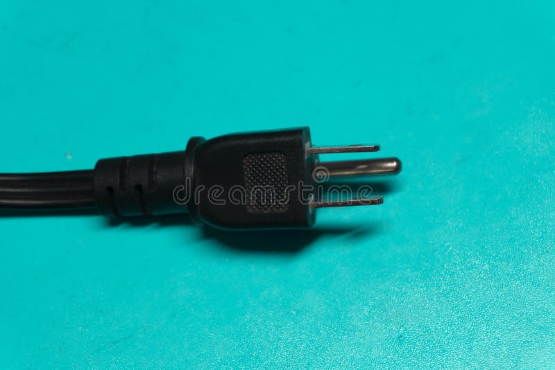 Cable with 3 pin plug. stock image. Image of plastic - 265308457