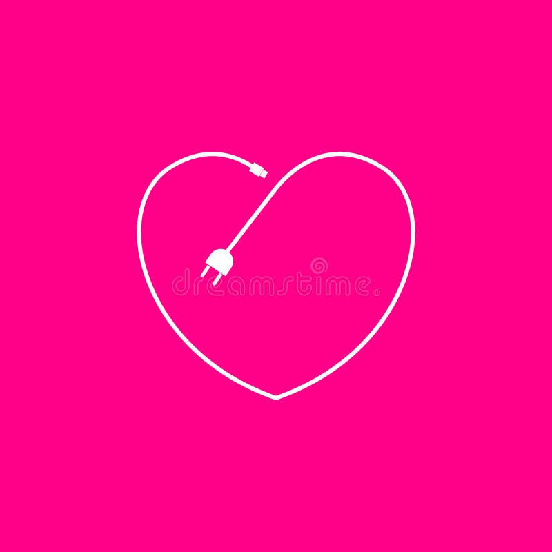 Cable Plug with Love Line Logo Design Vector Graphic Symbol Icon Sign ...