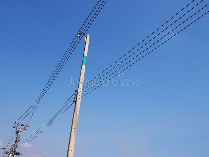Cable Power Lines on Electricity Pole Stock Photo - Image of power ...