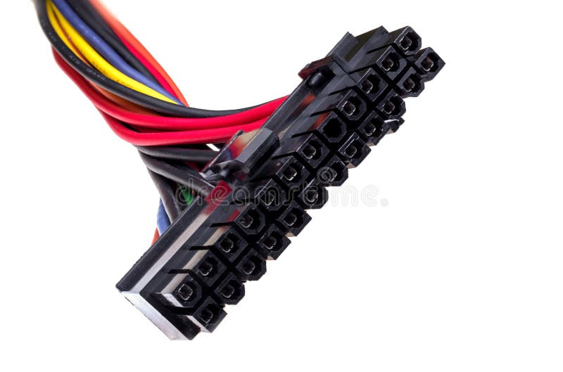 The Cable from the Power Supply Unit for PC Stock Image - Image of icon ...