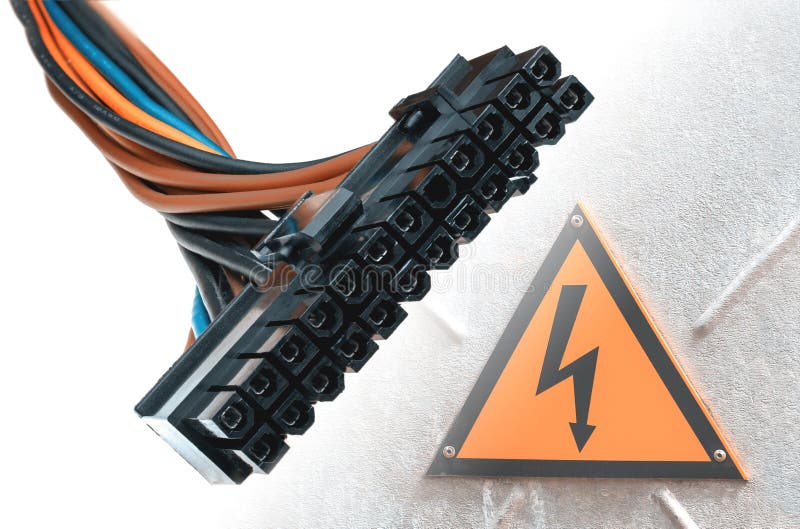 The Cable from the Power Supply Unit for PC Stock Image - Image of ...