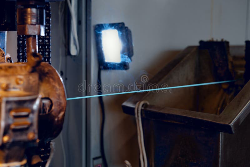 Cable Production in Process. Cable Factory Close Up Stock Image - Image ...
