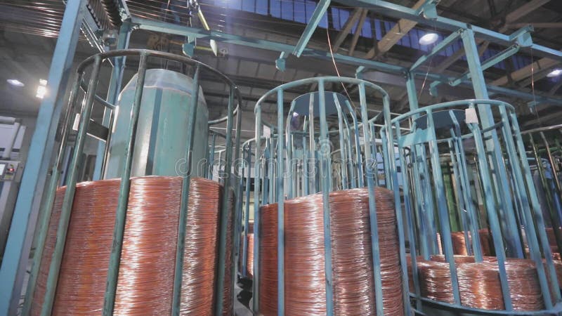 Cable Production Process, Mechanism in a Cable Factory Stock Video ...