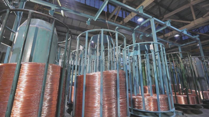Cable Production Process, Mechanism in a Cable Factory Stock Video ...