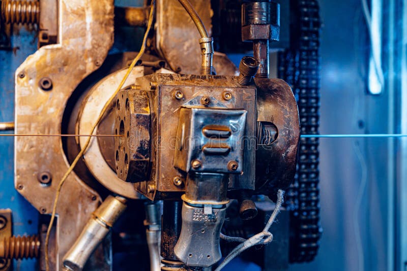 Cable Production in Process. Cable Factory Close Up Stock Photo - Image ...