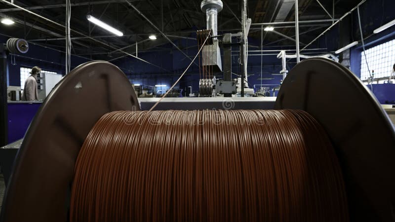 Cable Production Workshop and Large Coil. Creative. Modern Cable ...