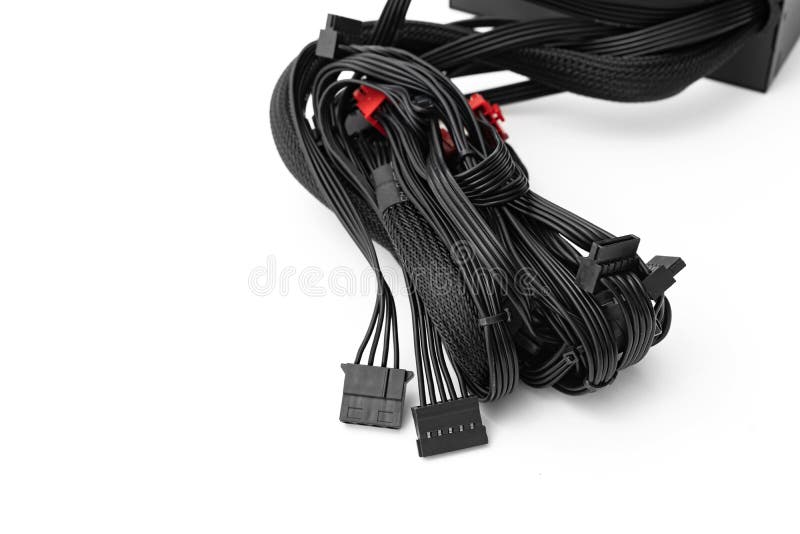 Cable of PSU. the Computer S Power Supply is on a White Background ...