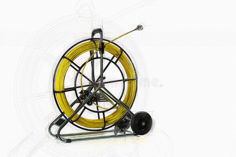 Cable Pulling Sketch Design Stock Photo - Image of meter, pull: 72978642