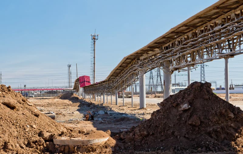 Cable rack with a new roof stock image. Image of industrial - 92746035