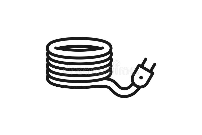 Cable Reel and Plug Icon Extension Cord Stock Illustration ...