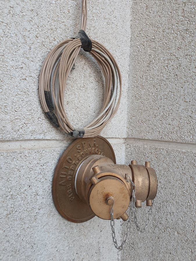 Cable Reel Side by Side with Fire Water Supply Pipe Stock Image - Image ...