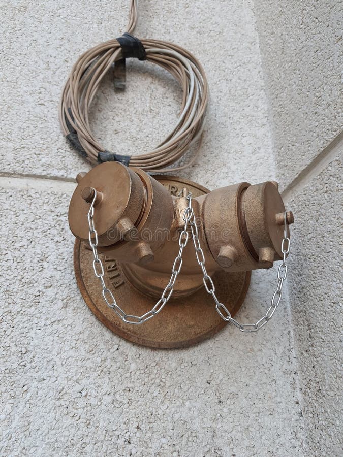 Cable Reel Side by Side with Fire Water Supply Pipe Stock Image - Image ...