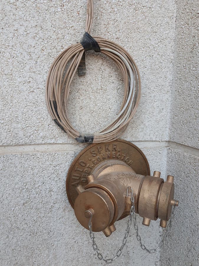 Cable Reel Side by Side with Fire Water Supply Pipe Stock Photo - Image ...